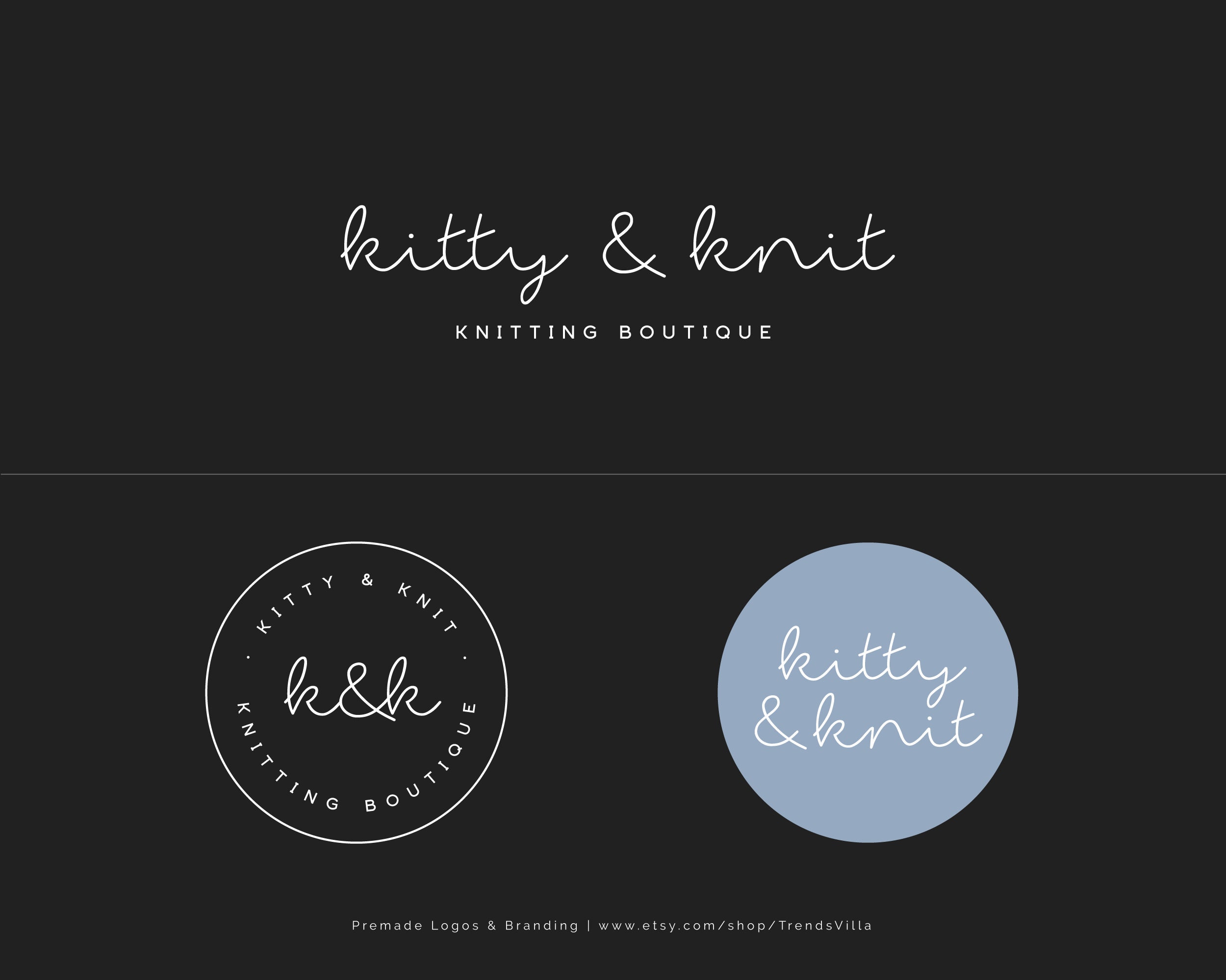 Knitting Logo, Handmade Studio Logo, Yarn Logo, Crochet Logo, Branding ...