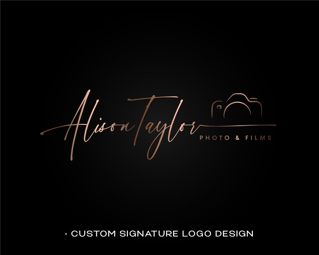 Photography Rose Gold Logo, Signature Logo, Gold Logo, Camera Logo ...