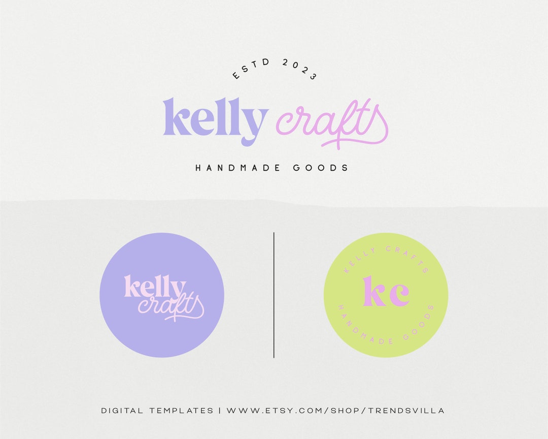 DIY Handmade Crafts Logo Template Bundle Editable Logo - Etsy