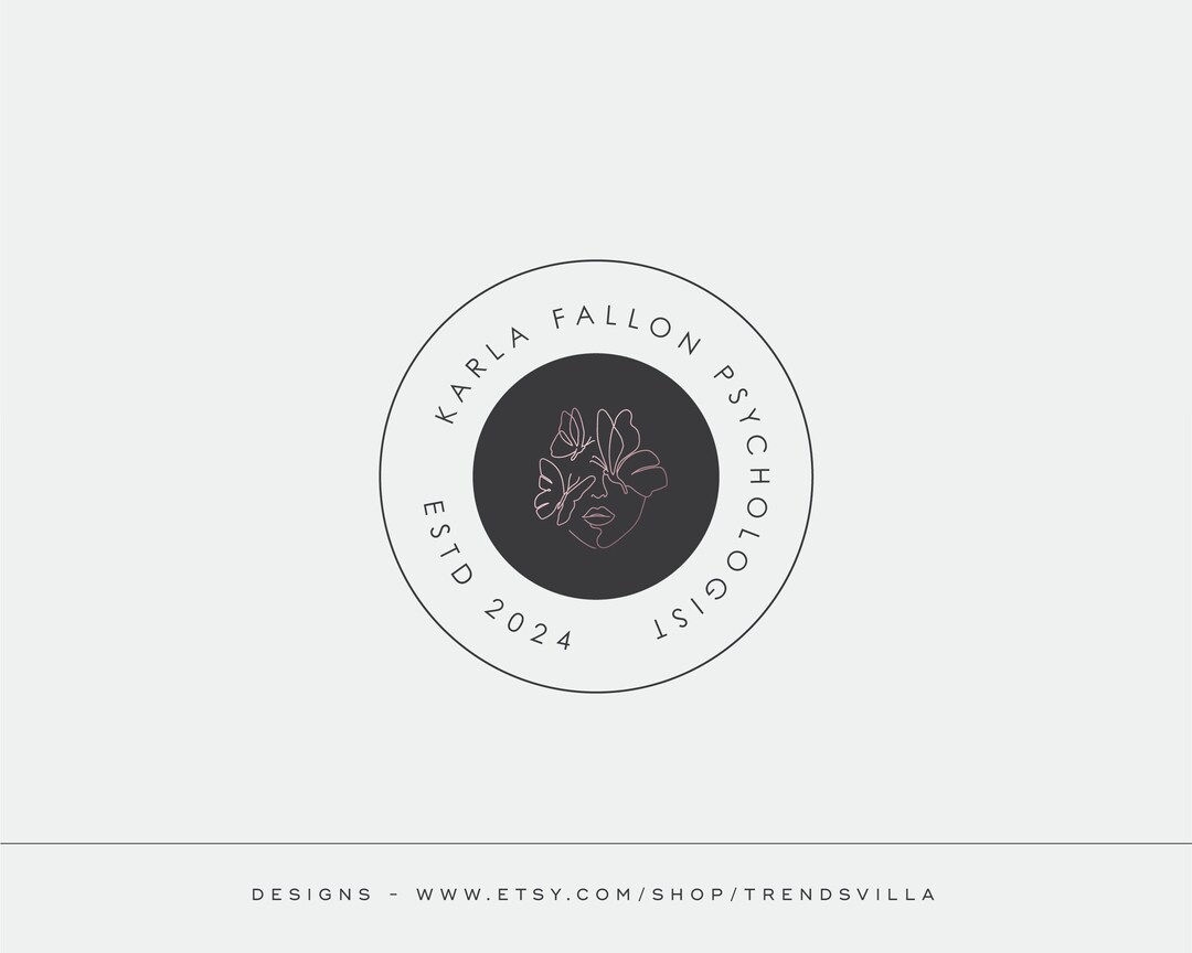 Rose Gold Logo, Mental Health Logo, Psychology Counseling Logo ...