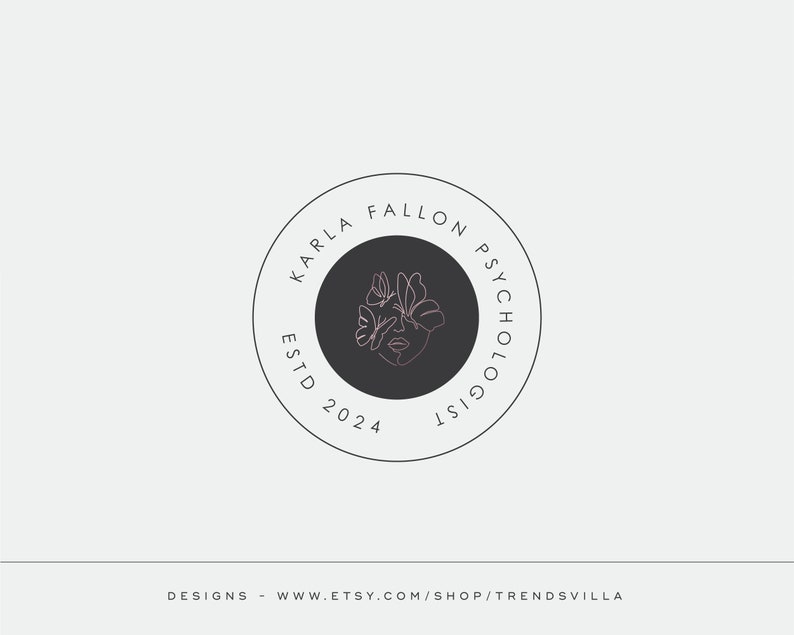 Rose Gold Logo, Mental Health Logo, Psychology Counseling Logo ...