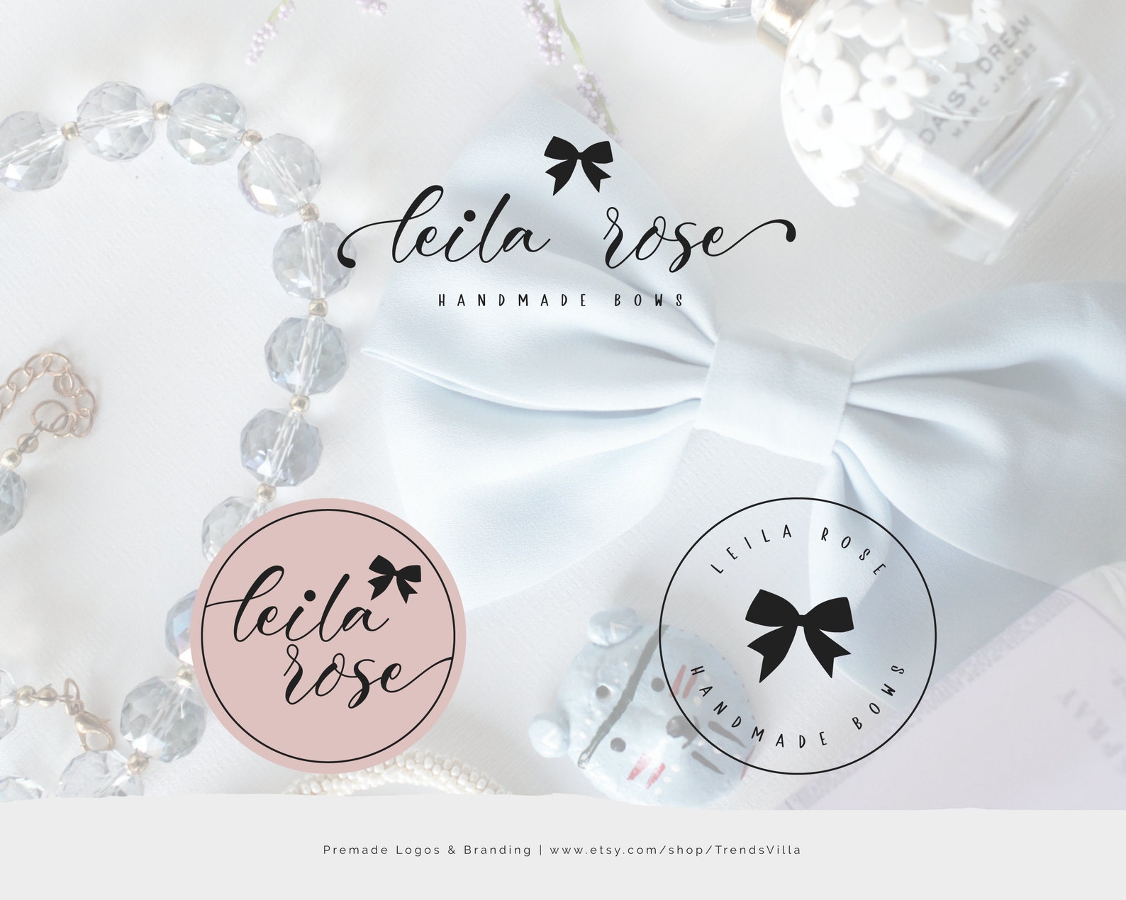 Bow Shop Boutique Logo, Handmade Gift Logo, Bow Logo Design, Premade ...