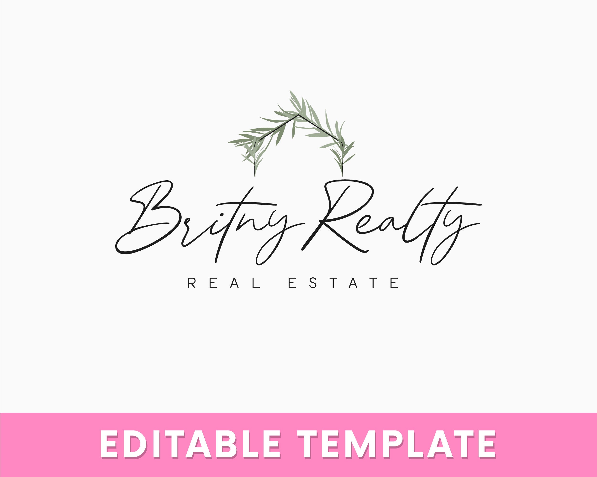 Editable Logo Design, Realtor Logo Template, Branch Real Estate Logo ...