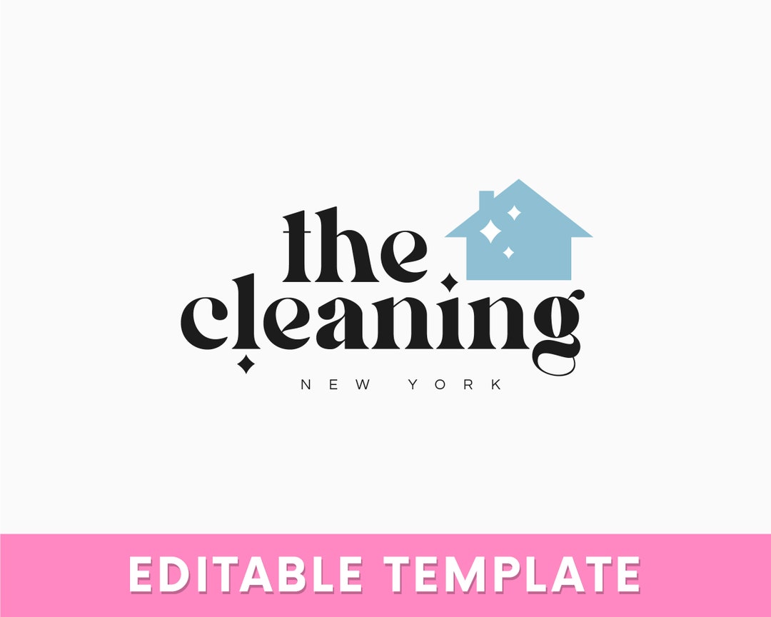 Editable Cleaning Logo Design, DIY Modern Cleaning Service Logo, Maid ...