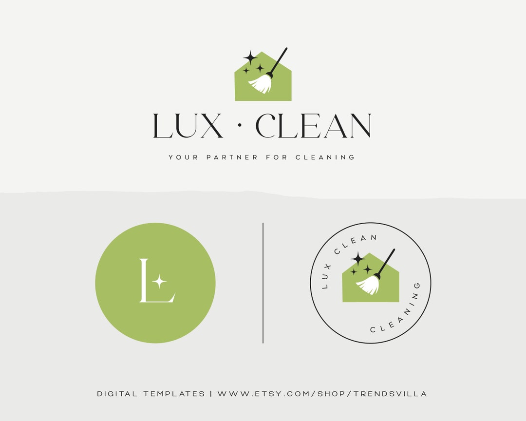 DIY Cleaning Service Logo Circle Cleaning Logo Editable - Etsy