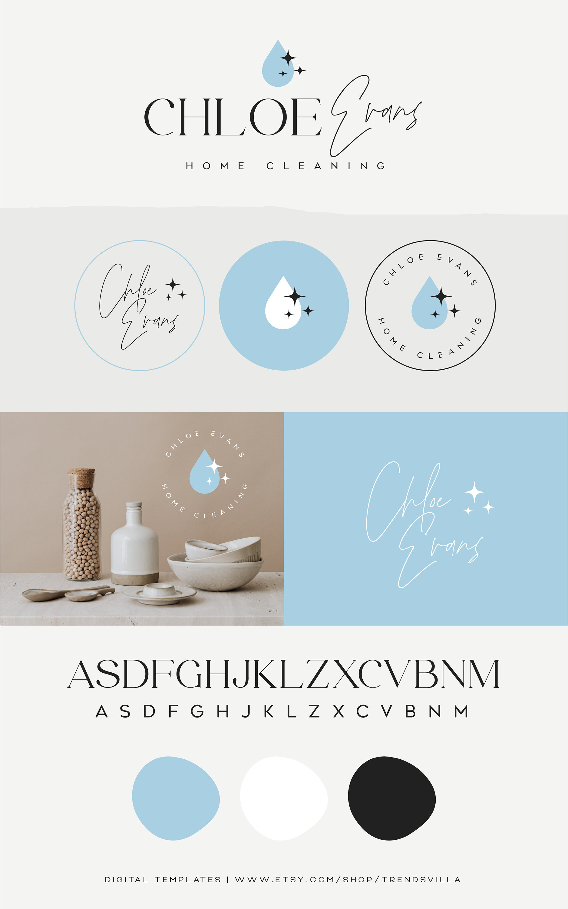 Cleaning Service Logo Modern Cleaning Logo Design Editable - Etsy