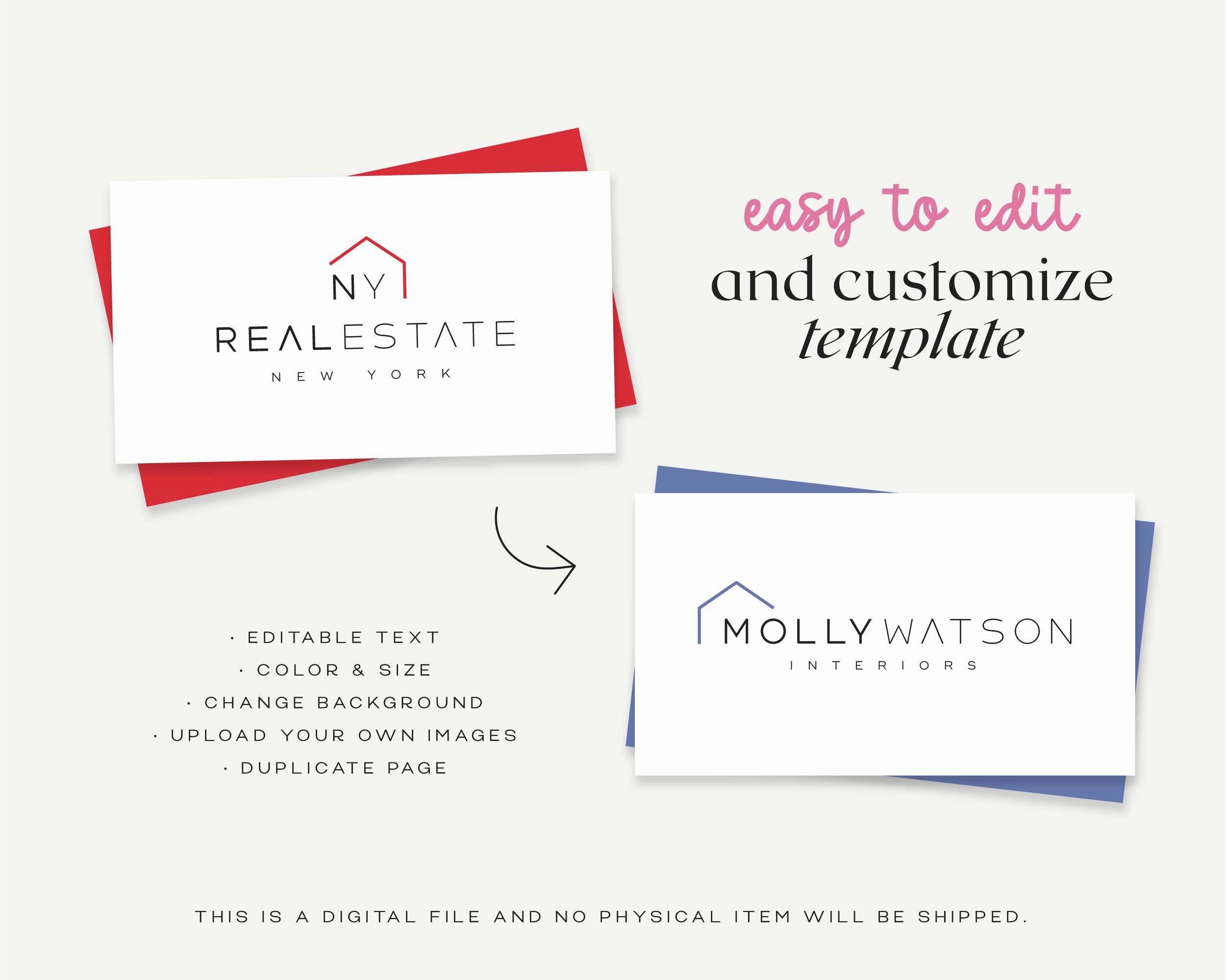 DIY Real Estate Logo Template Bundle Editable Logo Real - Etsy