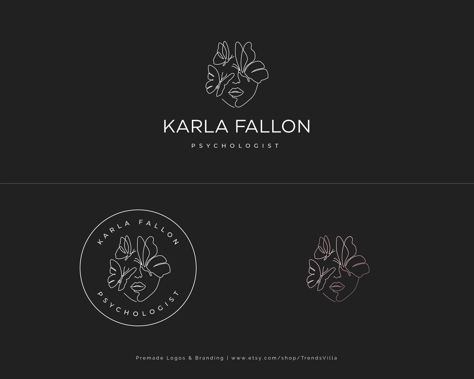 Rose Gold Logo Mental Health Logo Psychology Counseling - Etsy