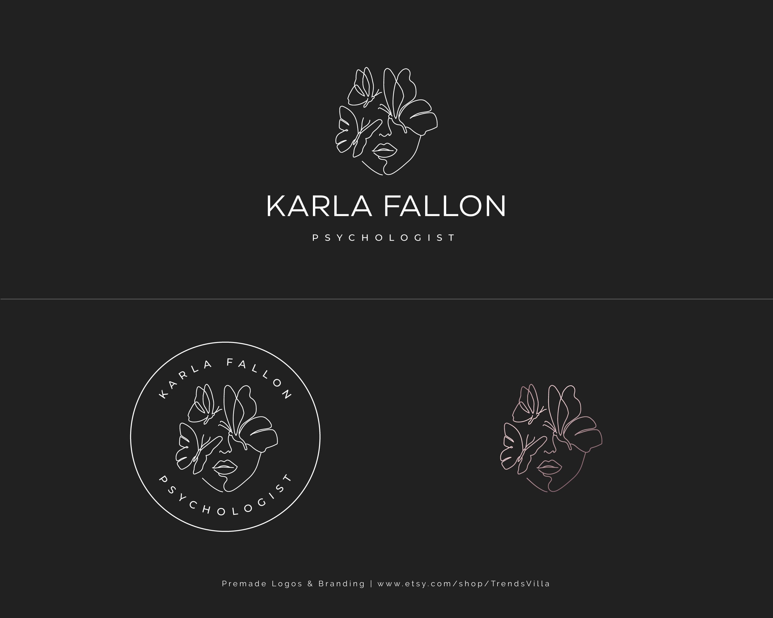 Rose Gold Logo Mental Health Logo Psychology Counseling - Etsy