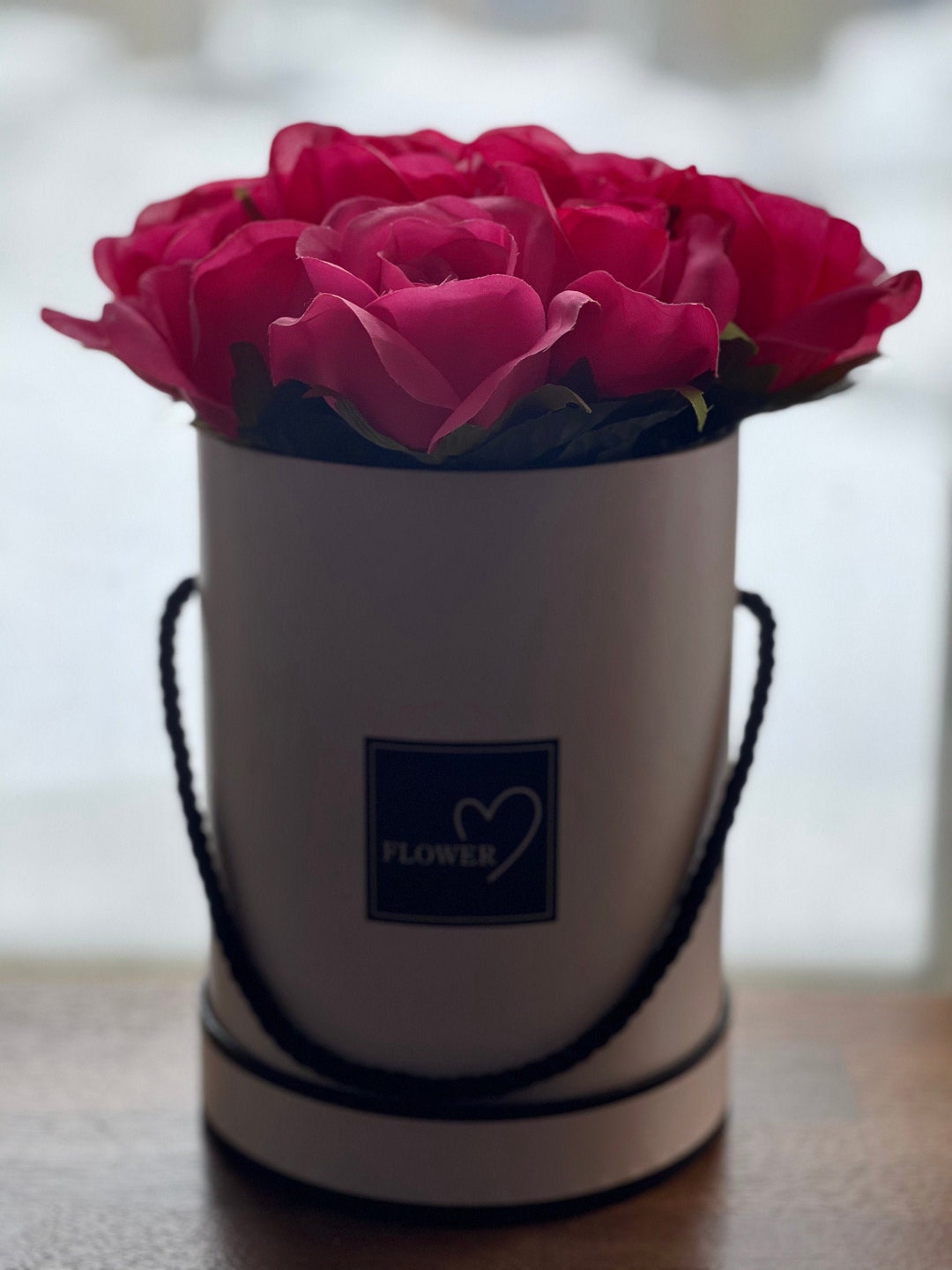 Faux Roses Light Pink Hat Box - Etsy