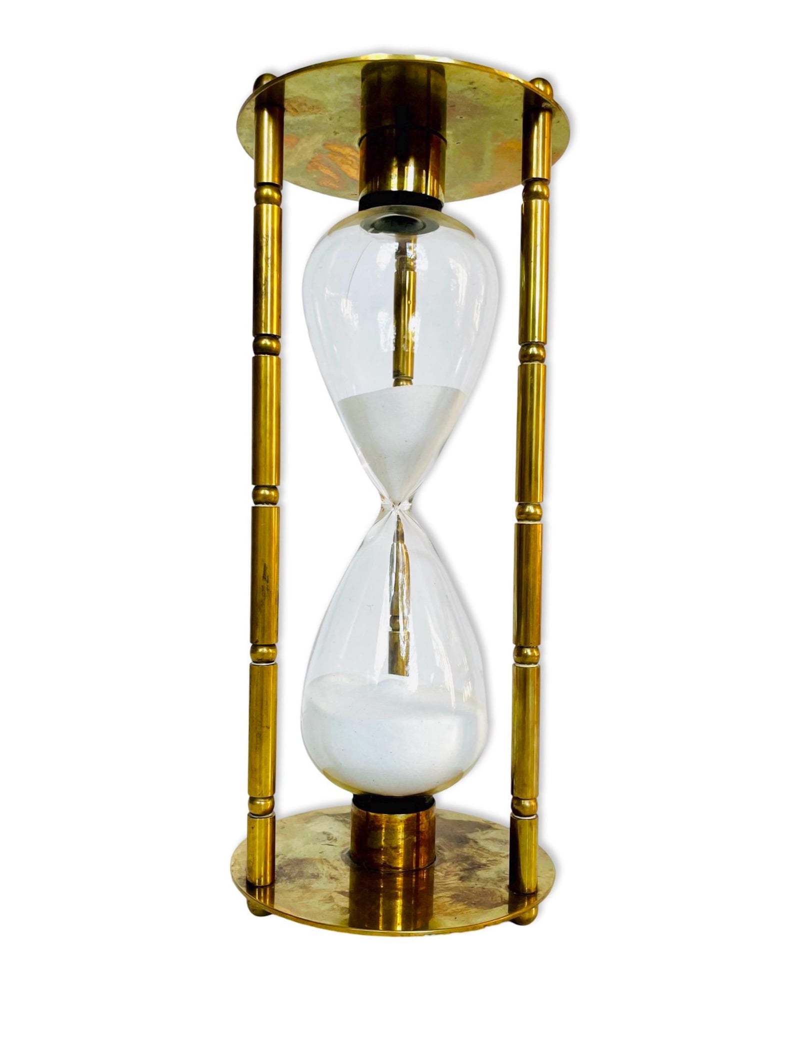 Vintage Mid-century Brass Hour Glass - Etsy