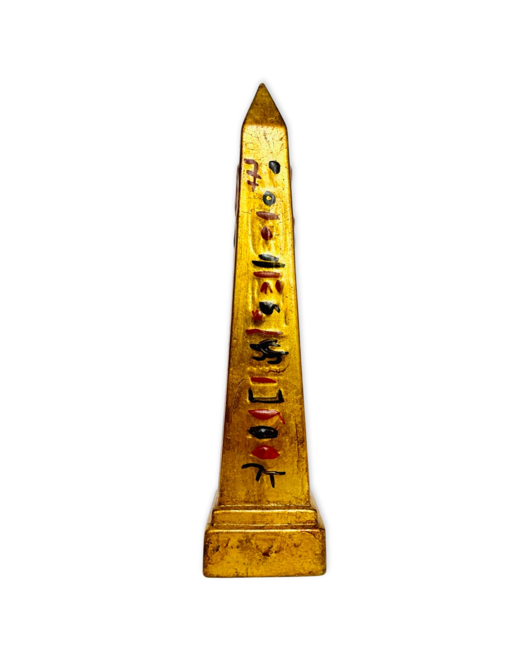 Vintage Egyptian Obelisk by Bellini Hand Painted Gold Leaf Pottery ...