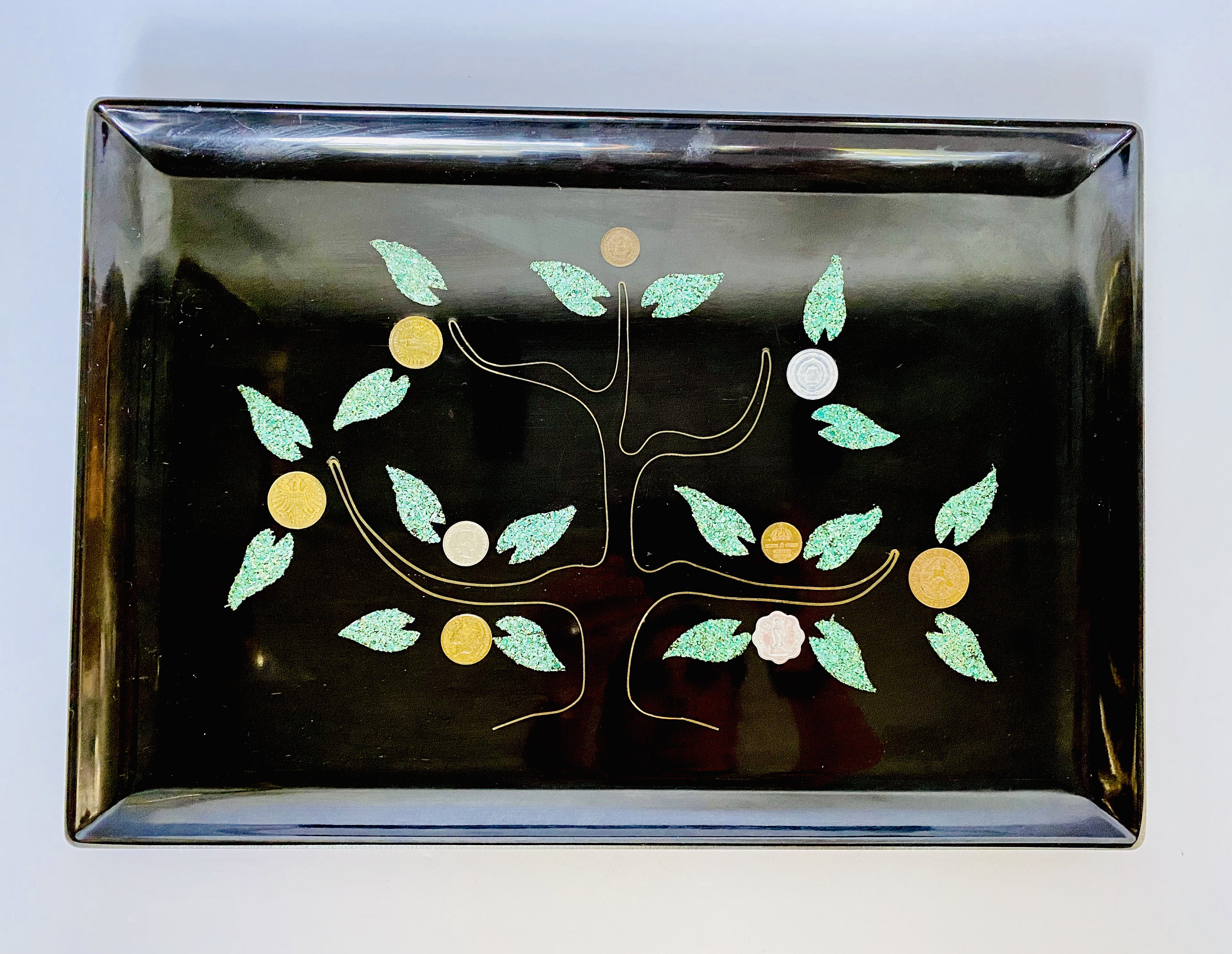 Vintage Mid-Century Couroc of Monterey Coin Tree/Money Tree/Tree of ...