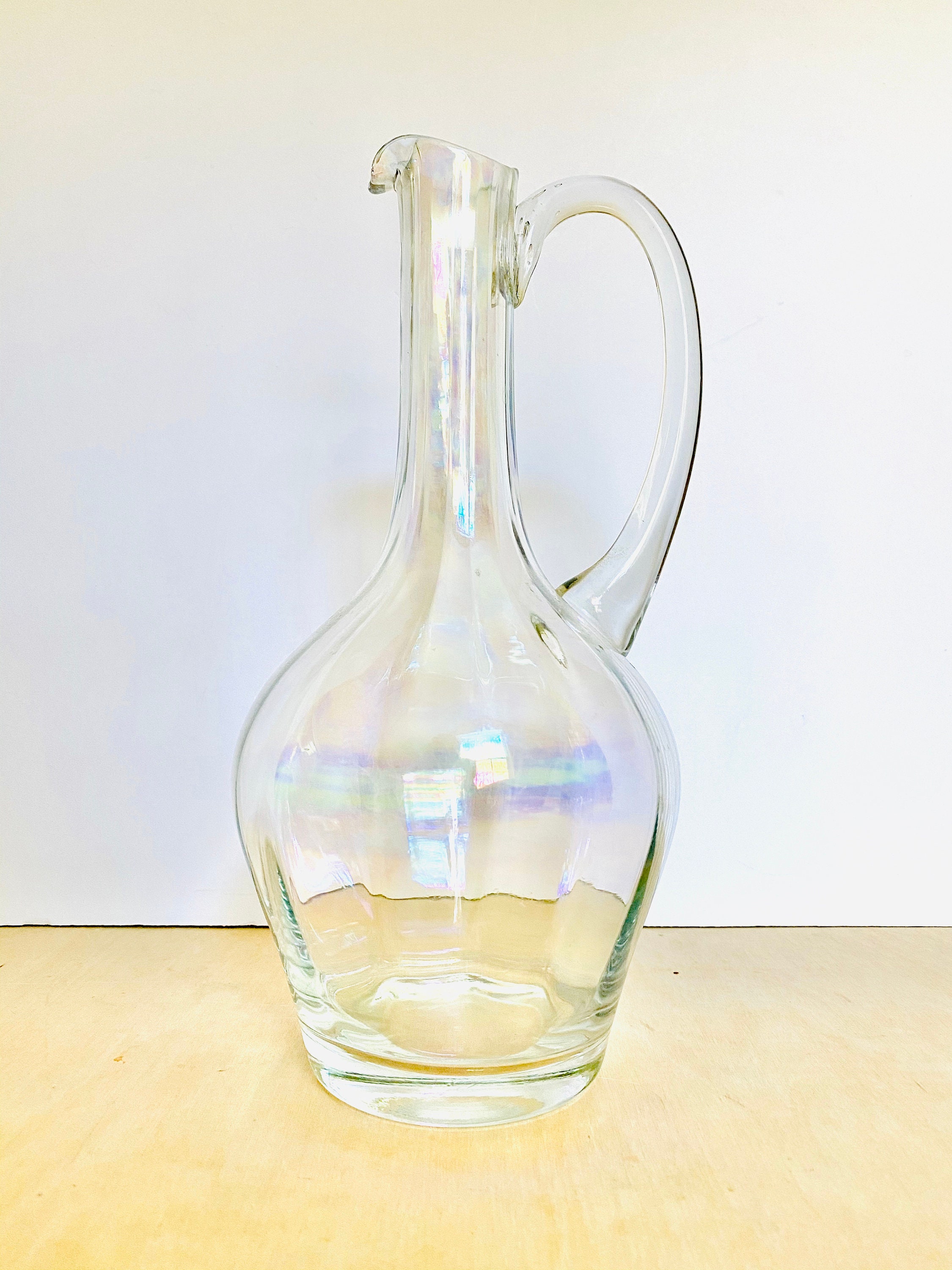 Vintage Rainbow Iridescent Glass Pitcher
