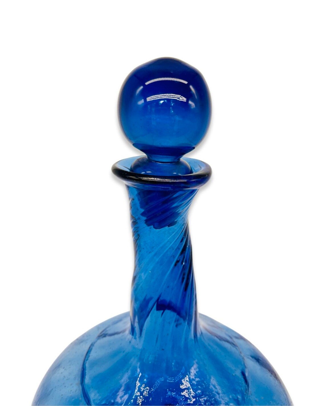 Vintage Hand Blown Cobalt Blue Glass Lidded Decanter - Etsy