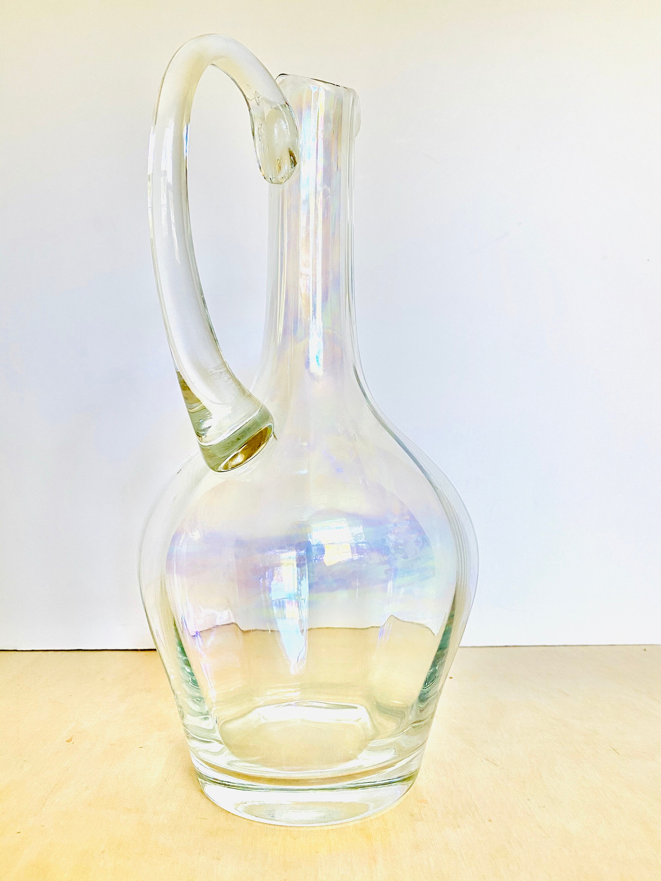 Vintage Rainbow Iridescent Glass Pitcher