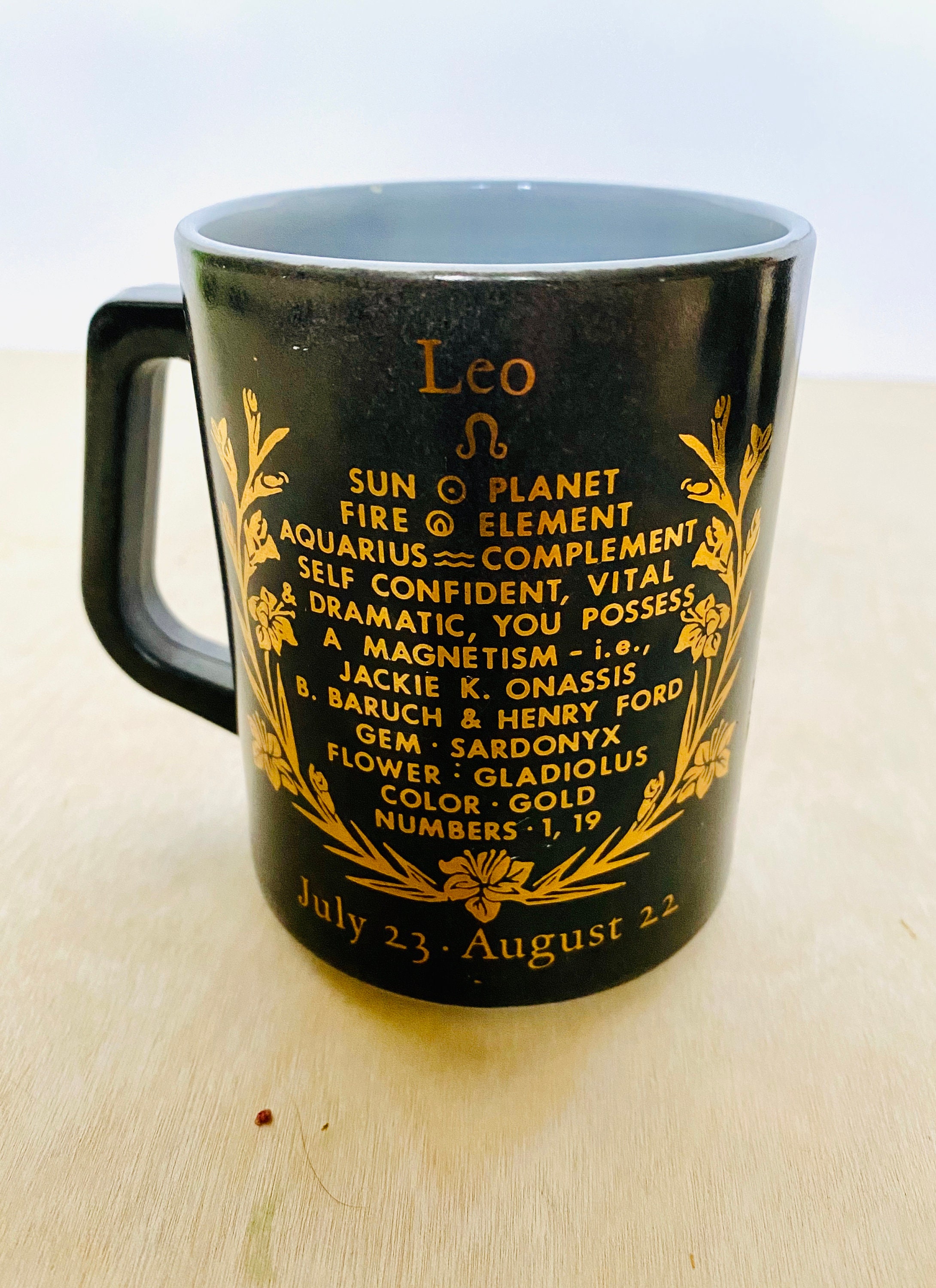 Vintage Federal Glass Astrology Zodiac Coffee Mugs - Cancer, Leo, Libra