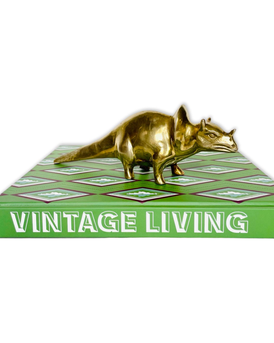 Vintage Solid Brass Triceratops Dinosaur - Etsy