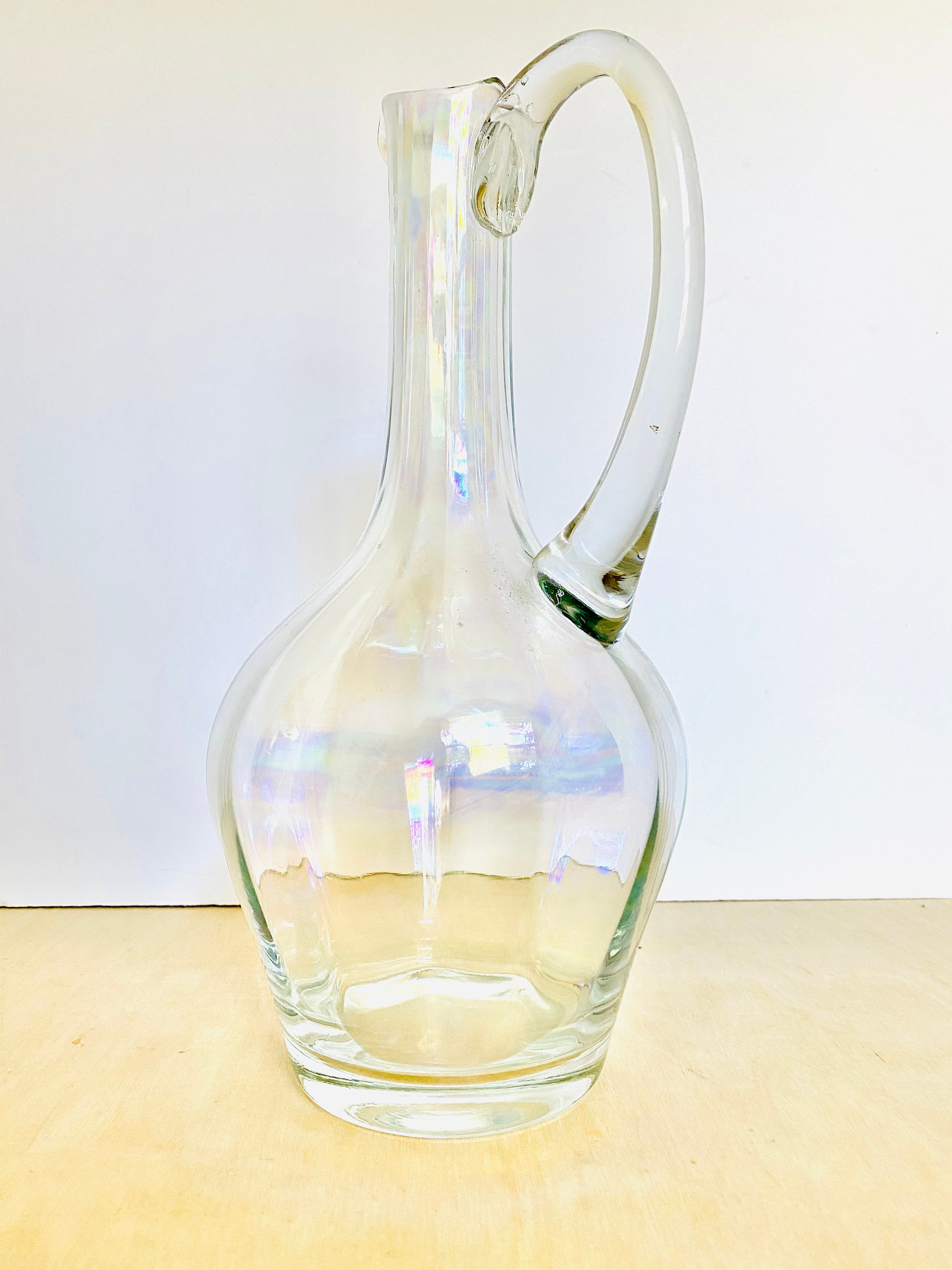 Vintage Rainbow Iridescent Glass Pitcher