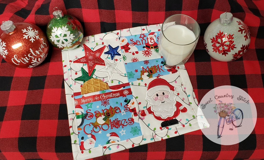Christmas Milk & Cookie Placemat, Santa Cookie Placemat - Etsy