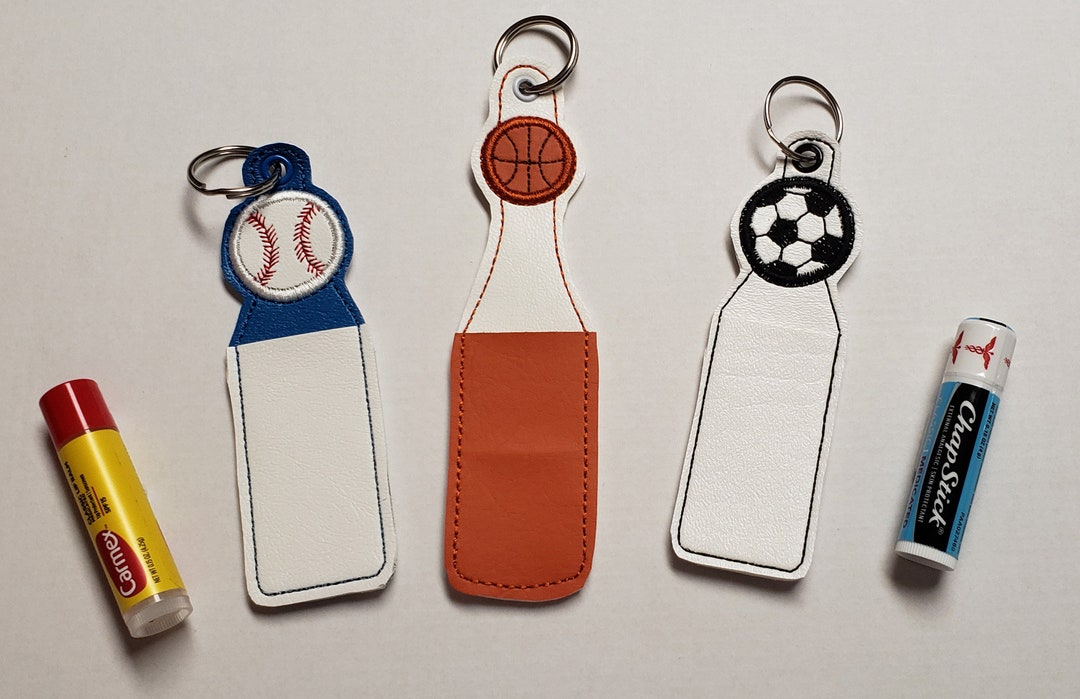 Sports Lip Balm Holder: Basketball, Baseball, Soccer Chapstick Keychain ...
