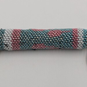 Peyote Stitch Beaded Leather Keychain With Simple Feather Design ...