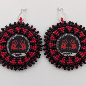 MMIW Medallion/earring Set by Anishinaabe/ojibwe Bead Artist- Free ...