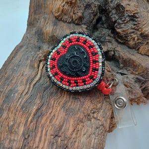 Hand Beaded Turtle Heart Badge: Ojibwe Anishinaabe Beadwork - Etsy