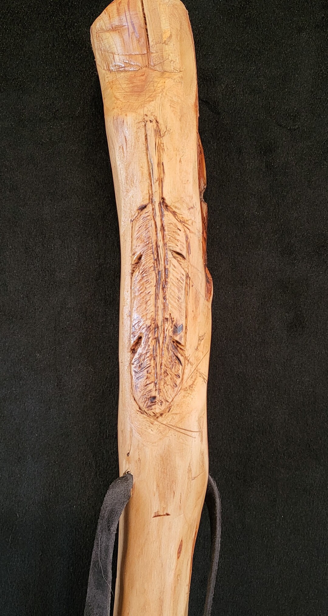 Carved Diamond Willow Staff: Ojibwe Floral Design, Beaded Tassel - Etsy