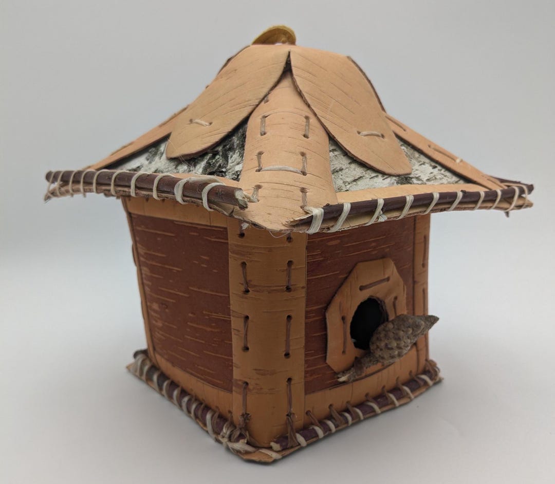 Decorative Birch Bark Birdhouse -authentic Handmade - Etsy