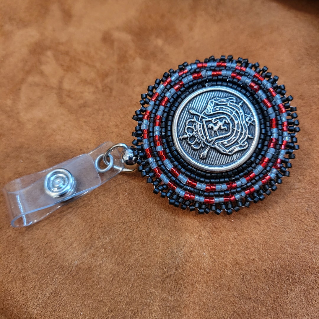 Beaded Badge Reel - Anishinaabe/ojibwe Made - Free Shipping - Etsy