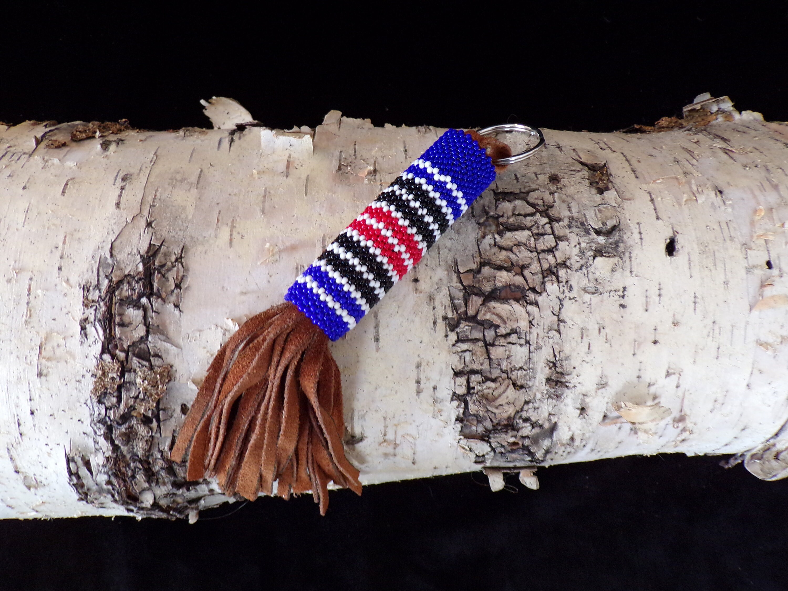 Peyote Stitch Leather Keychain Authentic Ojibwe/anishinaabe | Etsy