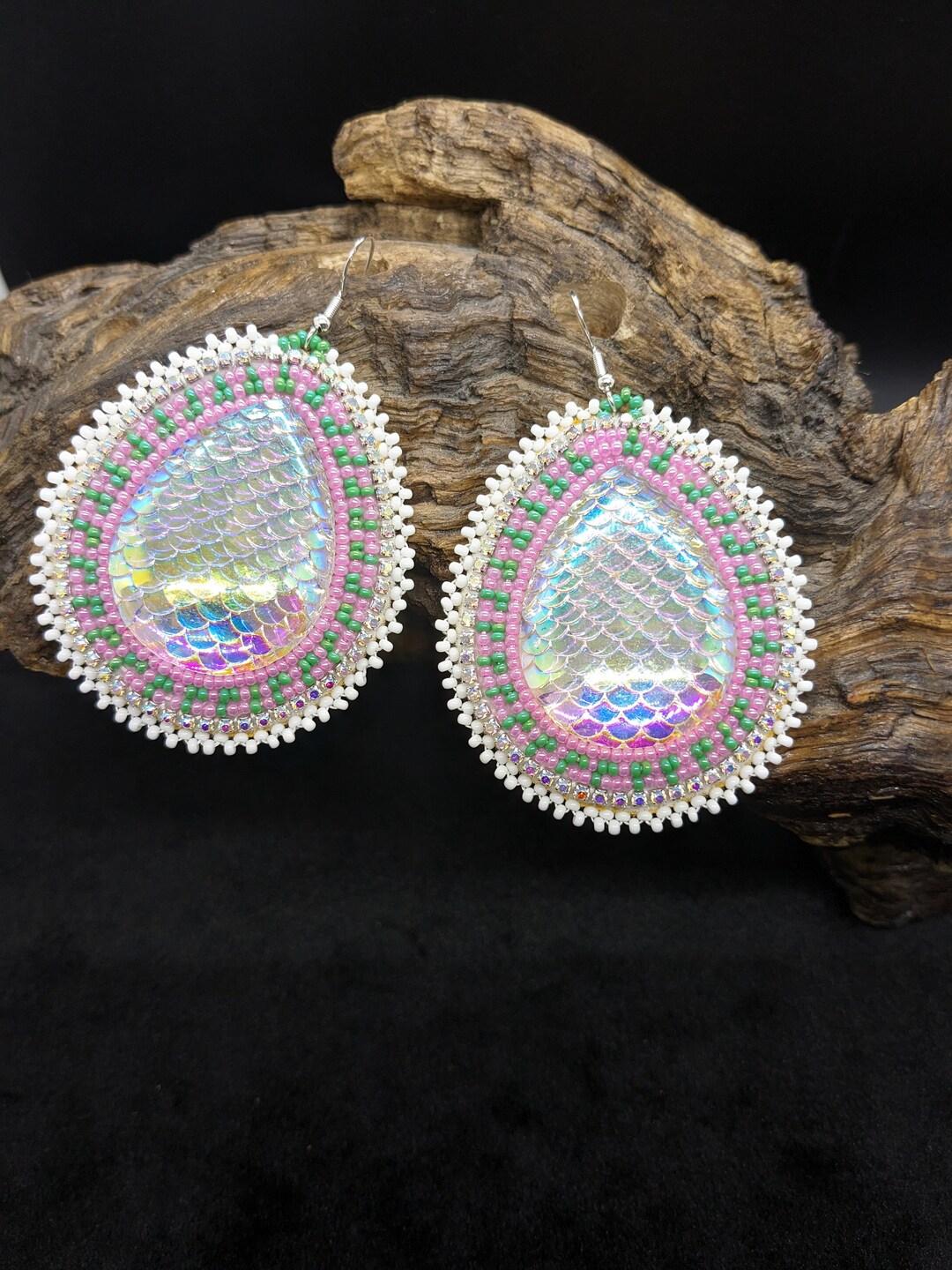 Sparkling Raindrop Beaded Earrings -hand-beaded - Ojibwe/anishinaabe ...