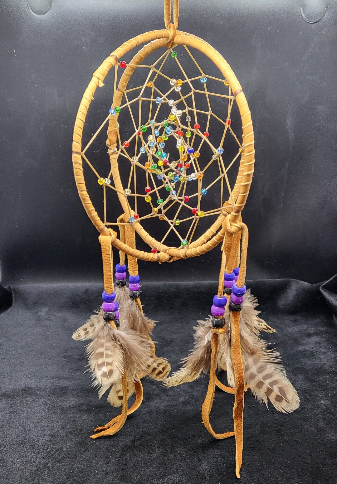 Amazing Anishinaabe/ojibwe Hand Beaded Double Dreamcatcher Free ...
