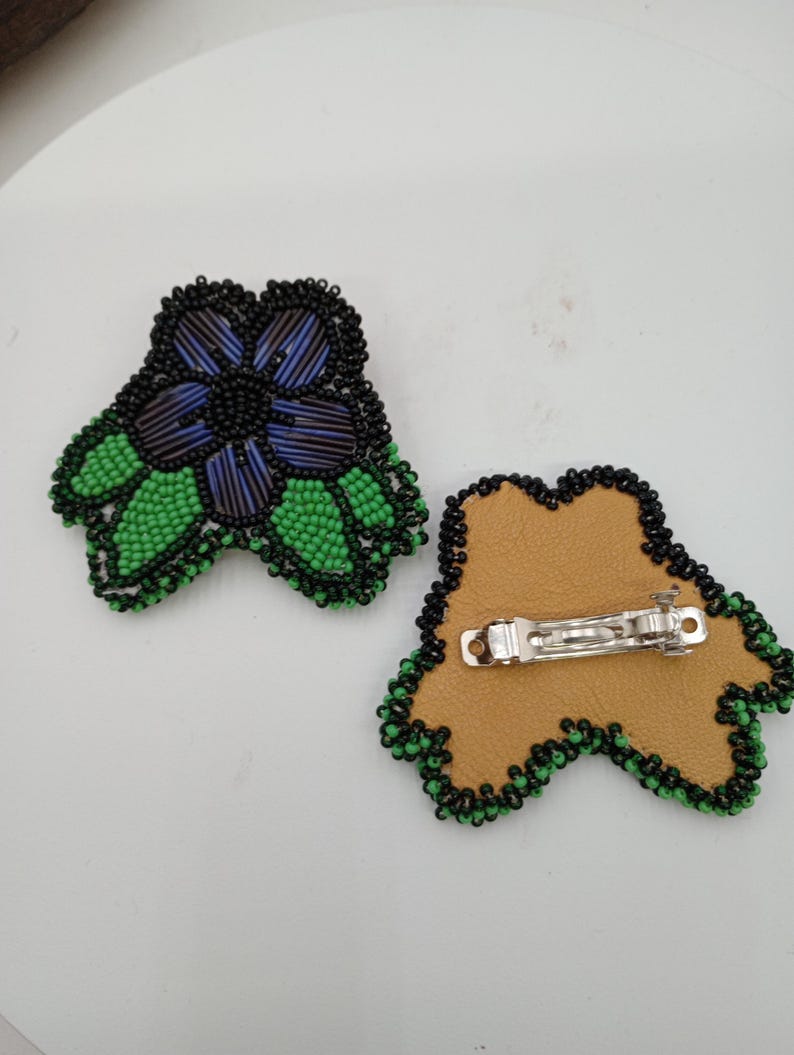 Porcupine Quill Royal Blue Daisy Hair Clips Handmade - Etsy