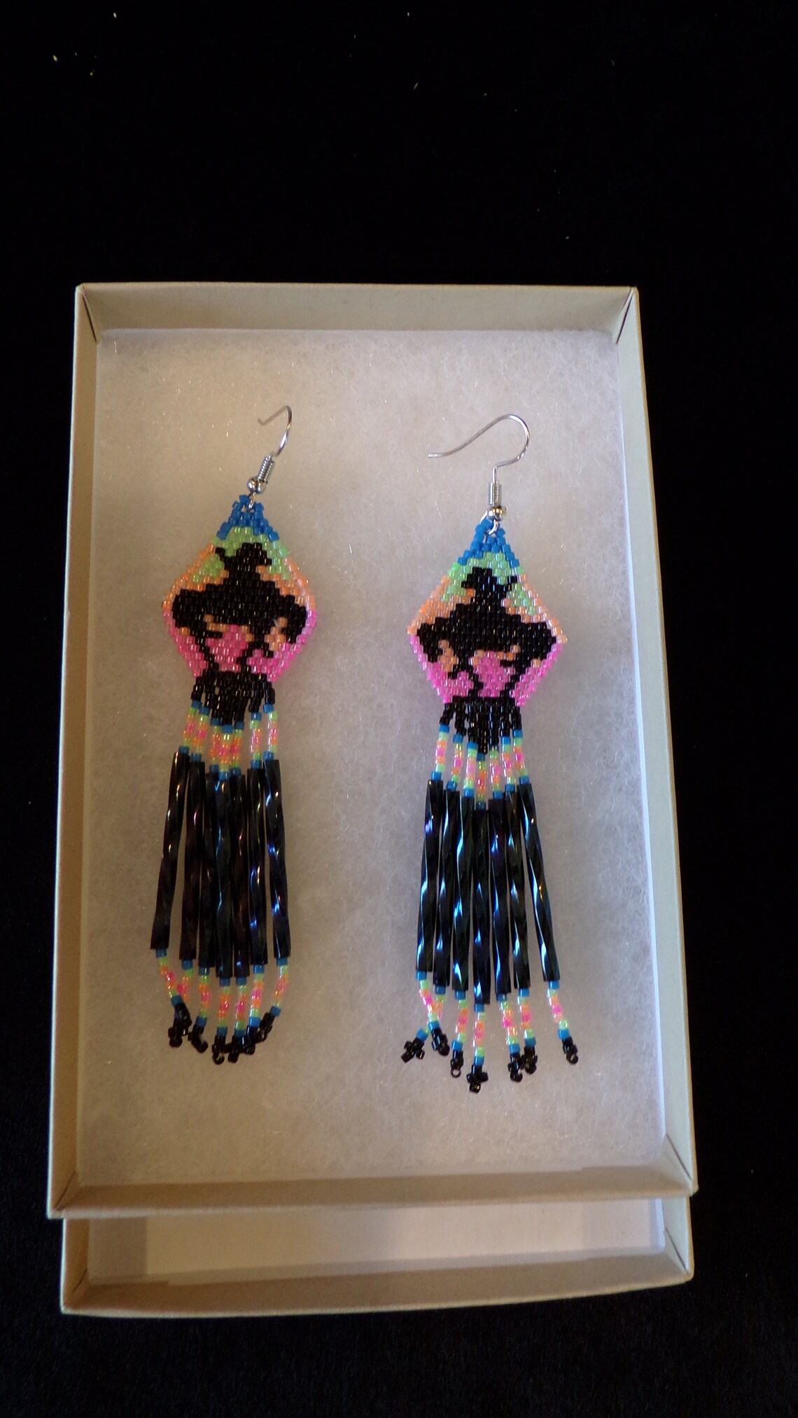 Hand Beaded Earrings Authentic Ojibwe Anishinaabe Beadwork - Etsy