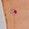 14K Gold Ladybird Bracelet, Ladybug Bracelet, Ladybug Charm Bracelet ...