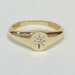 14k Gold Diamond Signet Ring, Star Setting Diamond Signet Ring, Gold ...