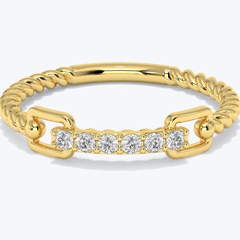 Diamond Bar Ring - Etsy
