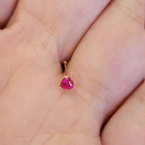 Ruby Nose Stud, 14k Solid Gold Nose Stud, Ruby Nose Pin,14k Gold, Nose ...