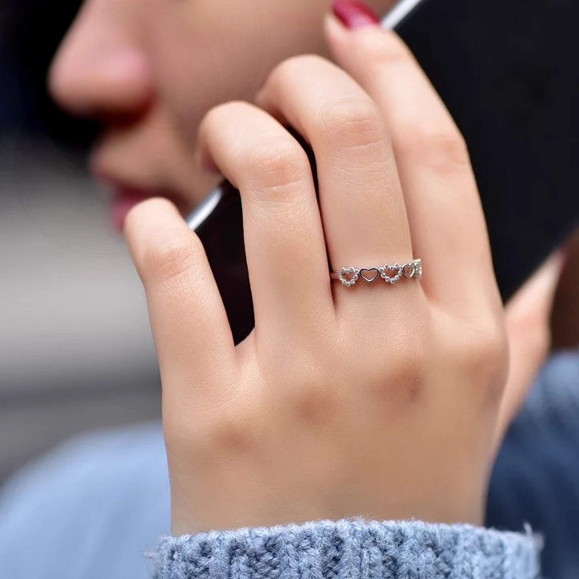 Diamond Heart Ring 14k Solid Gold Ring Gold Heart Ring | Etsy