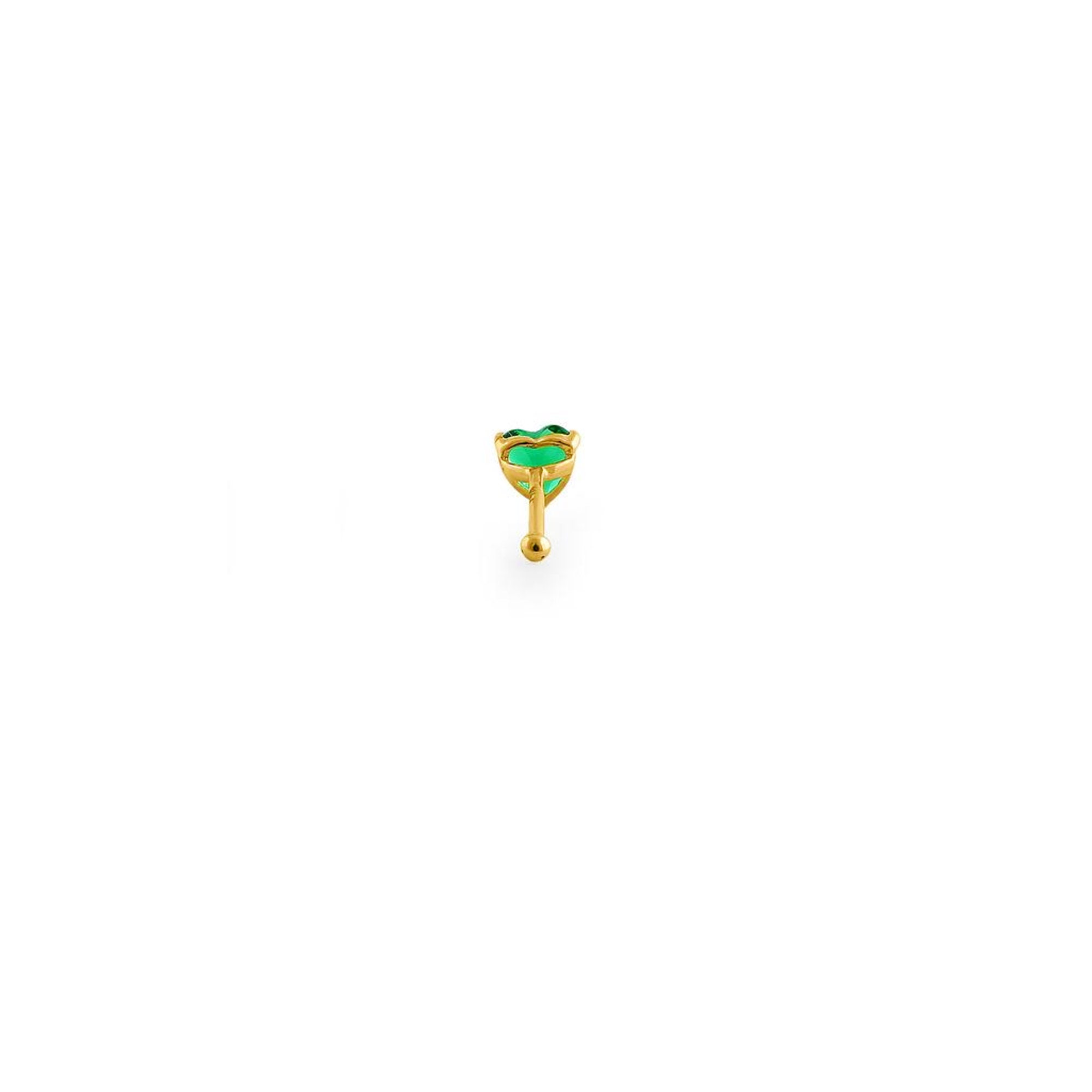 Gold Emerald Nose Stud heart Shape Nose Stud Ring Gold Nose | Etsy