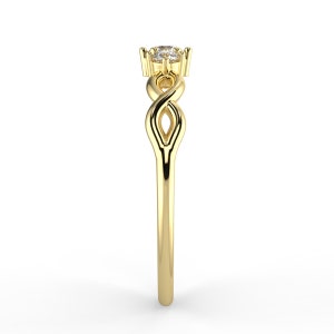 Infinity Engagement Ring, Diamond Engagement Ring, 14k Solid Gold Ring ...