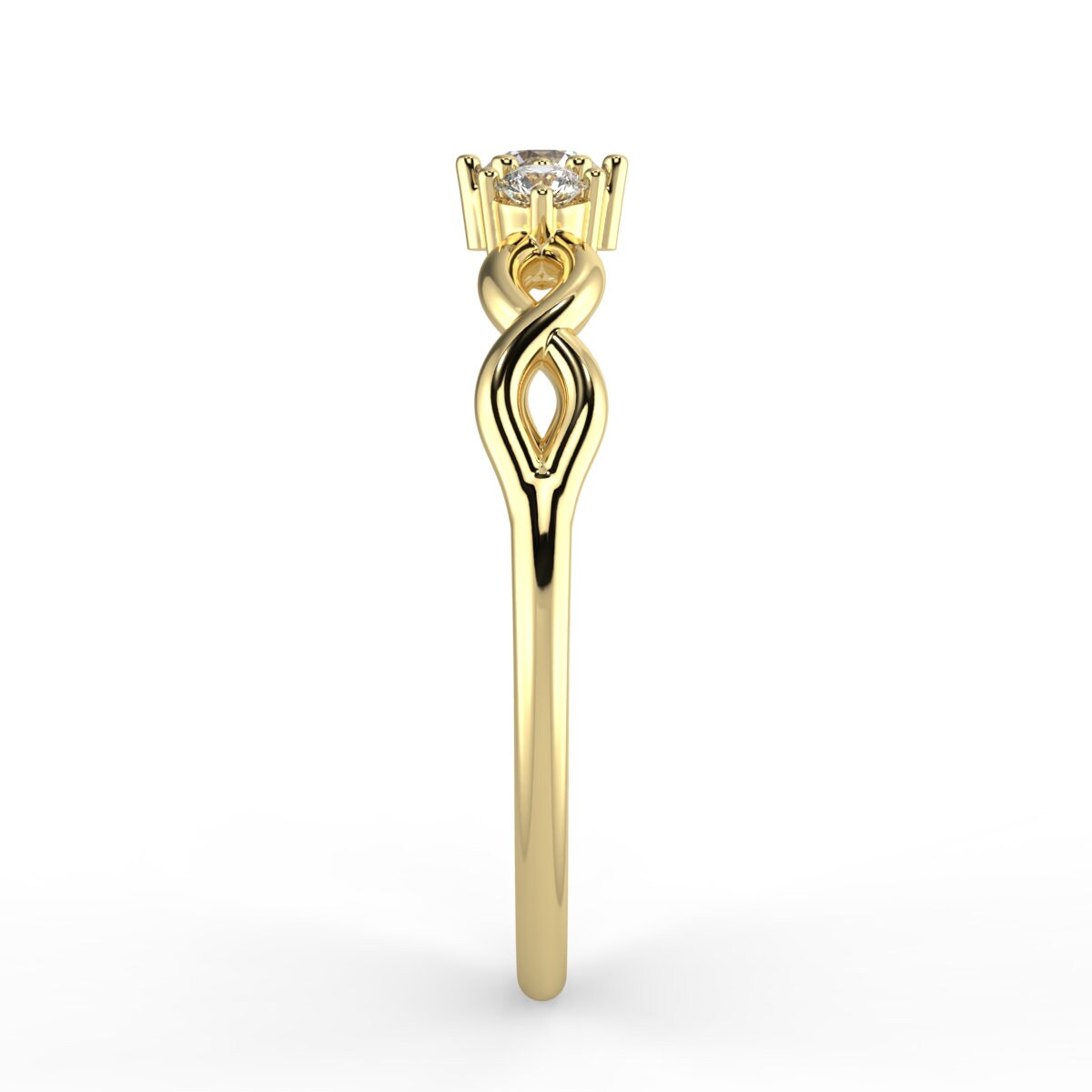Infinity Engagement Ring Diamond Engagement Ring 14k Solid - Etsy