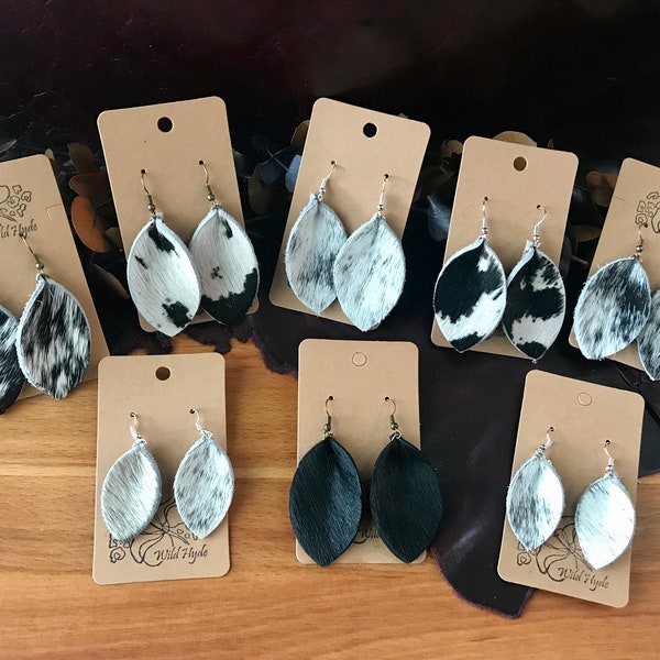 Cow Hide Earrings - Etsy