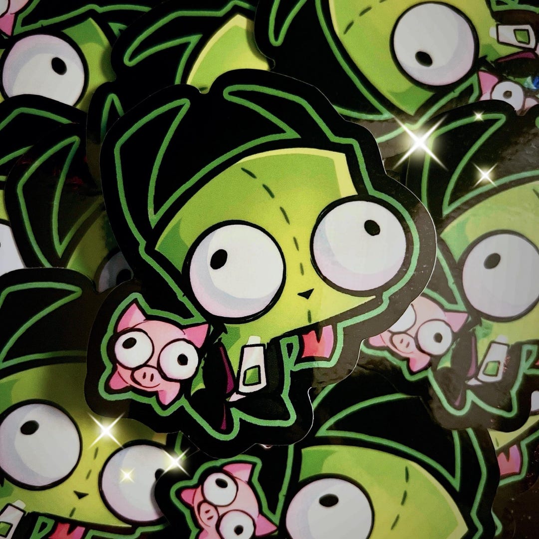 Invader Zim - Gir Glossy Vinyl Sticker - Etsy