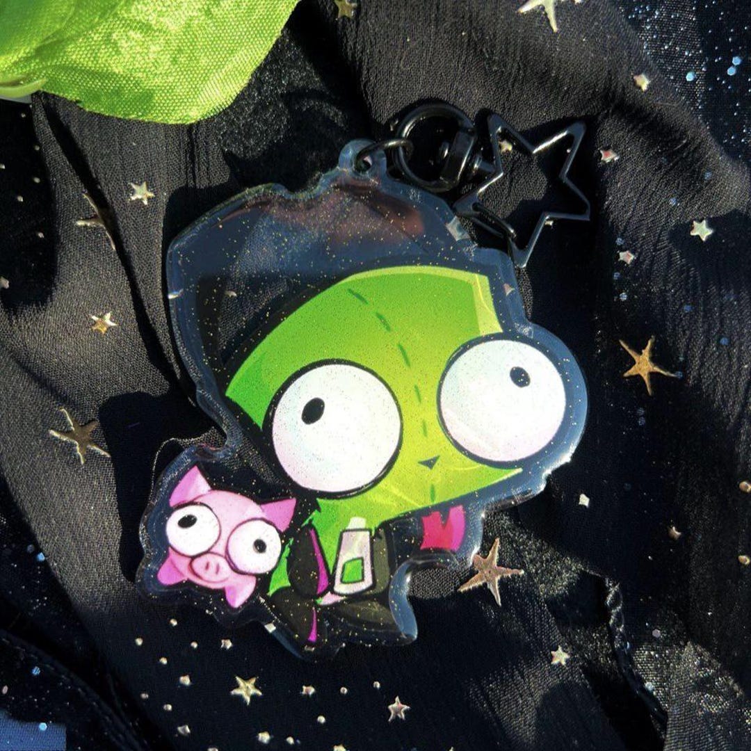 Invader Zim - Gir Glitter Epoxy Keychain/charm - Etsy