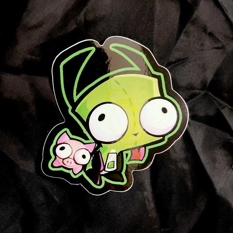 Invader Zim - Gir Glossy Vinyl Sticker - Etsy