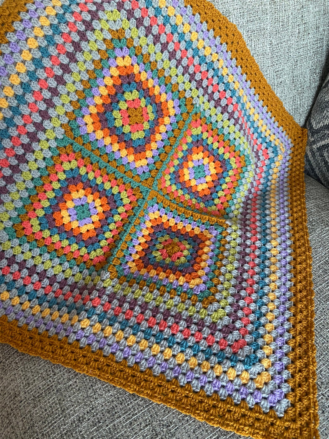 Multi Granny Square Blanket - Etsy