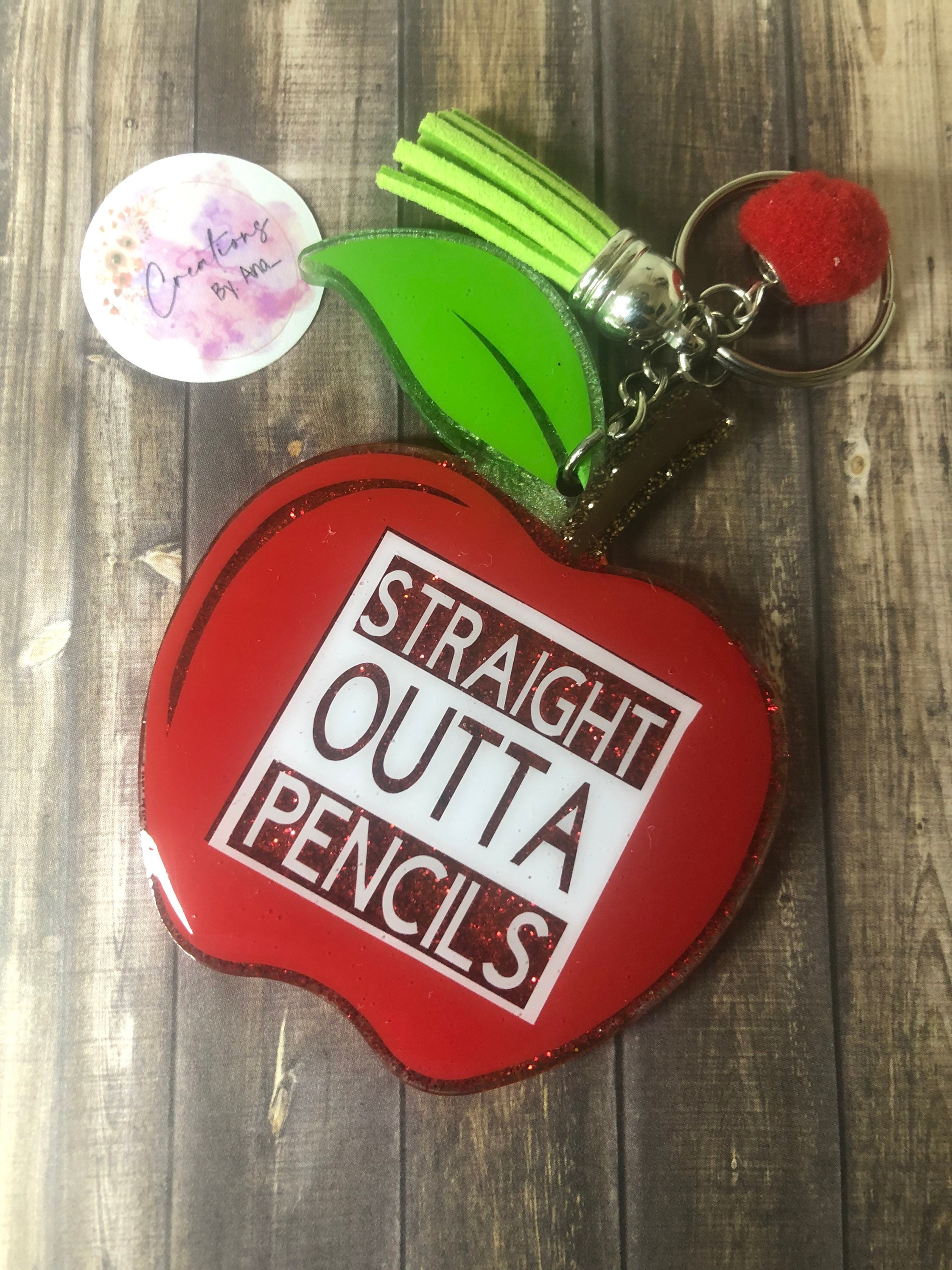 Big Red Apple Keychain - Etsy